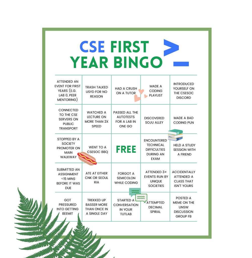 First Year Bingo